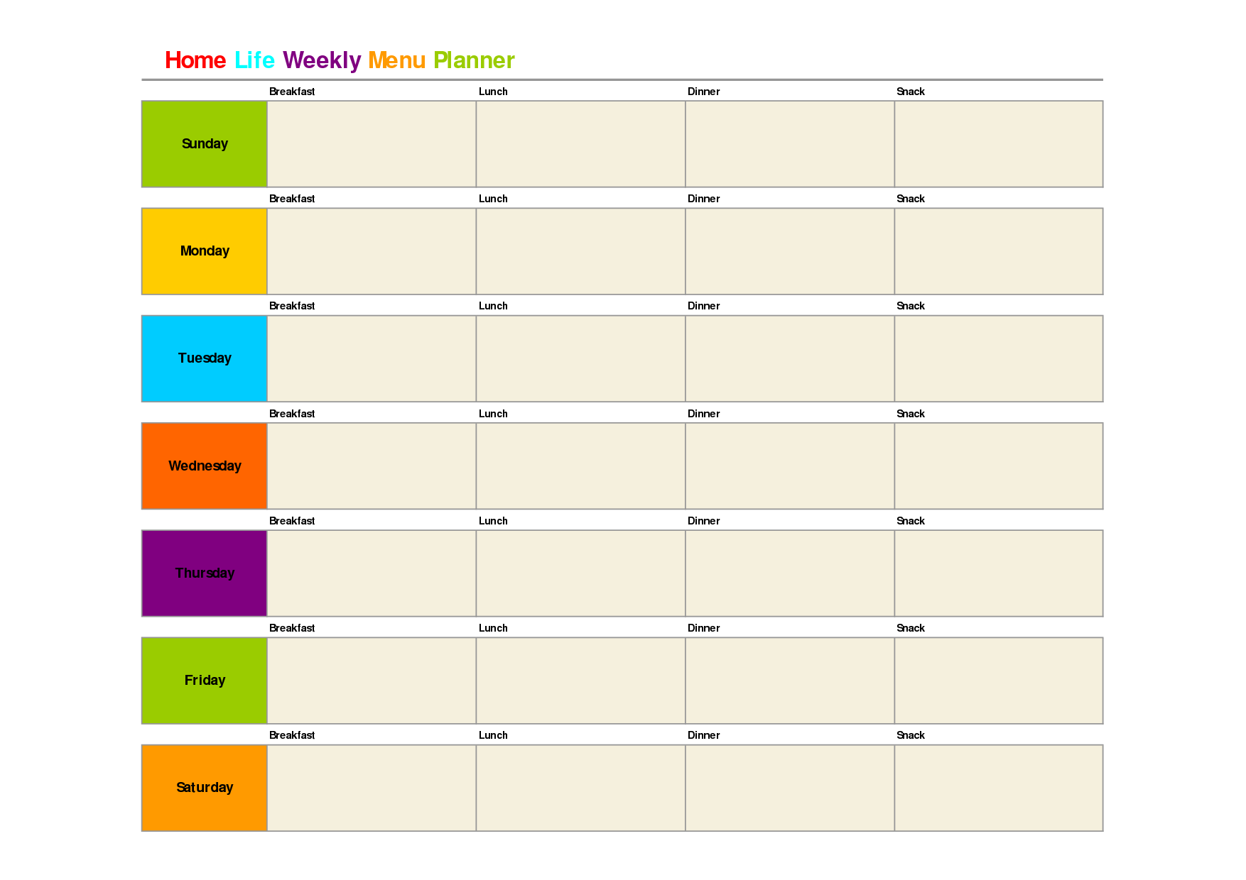 11 Free Printable Menu Planner Template Images Printable Weekly 